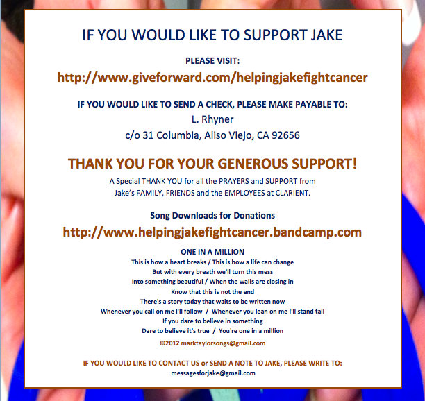 One In A Million (For Jake) | Helping Jake Fight Cancer
