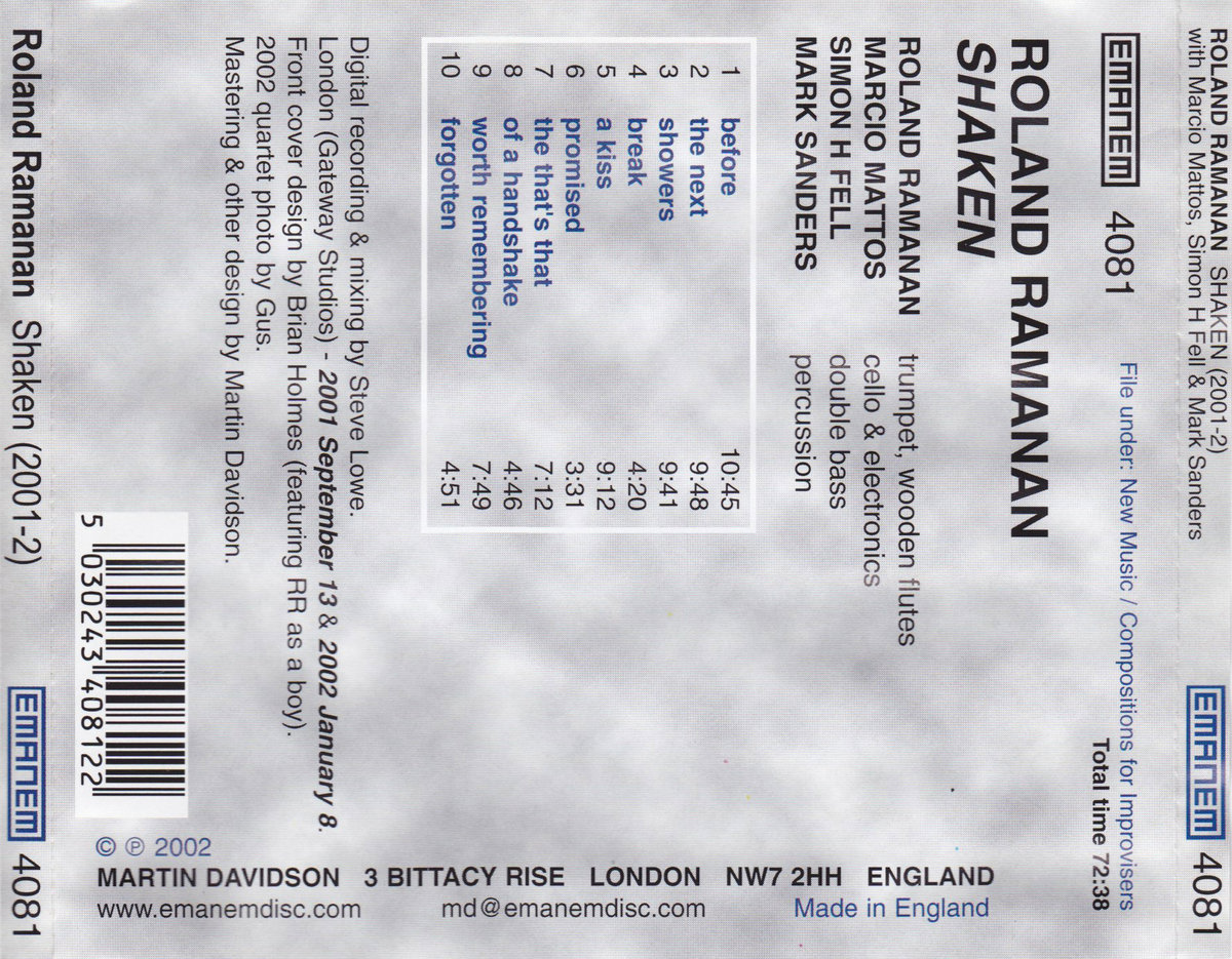 Shaken | Roland Ramanan | Bruce's Fingers