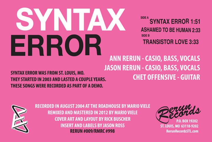 Syntax Error Band Songs