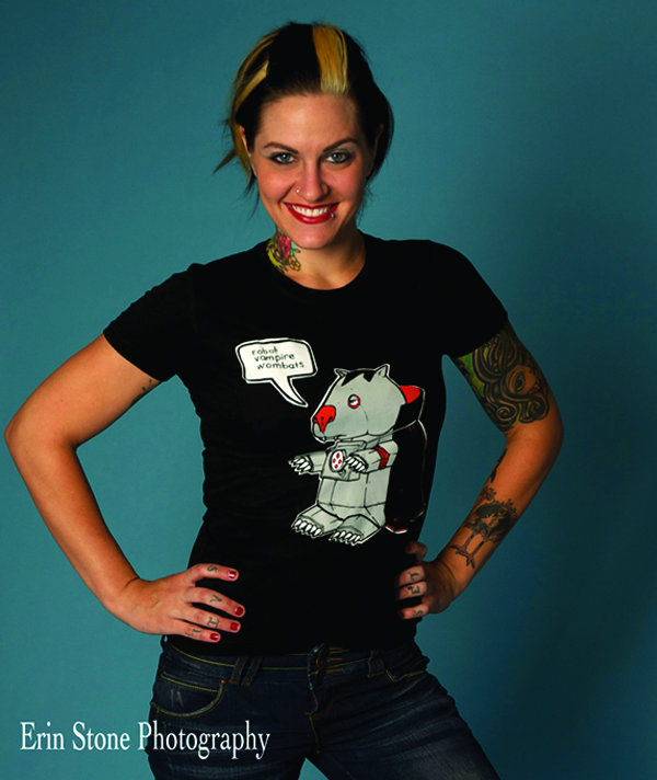 Robot Vampire Wombat T-shirt | The Fuxedos