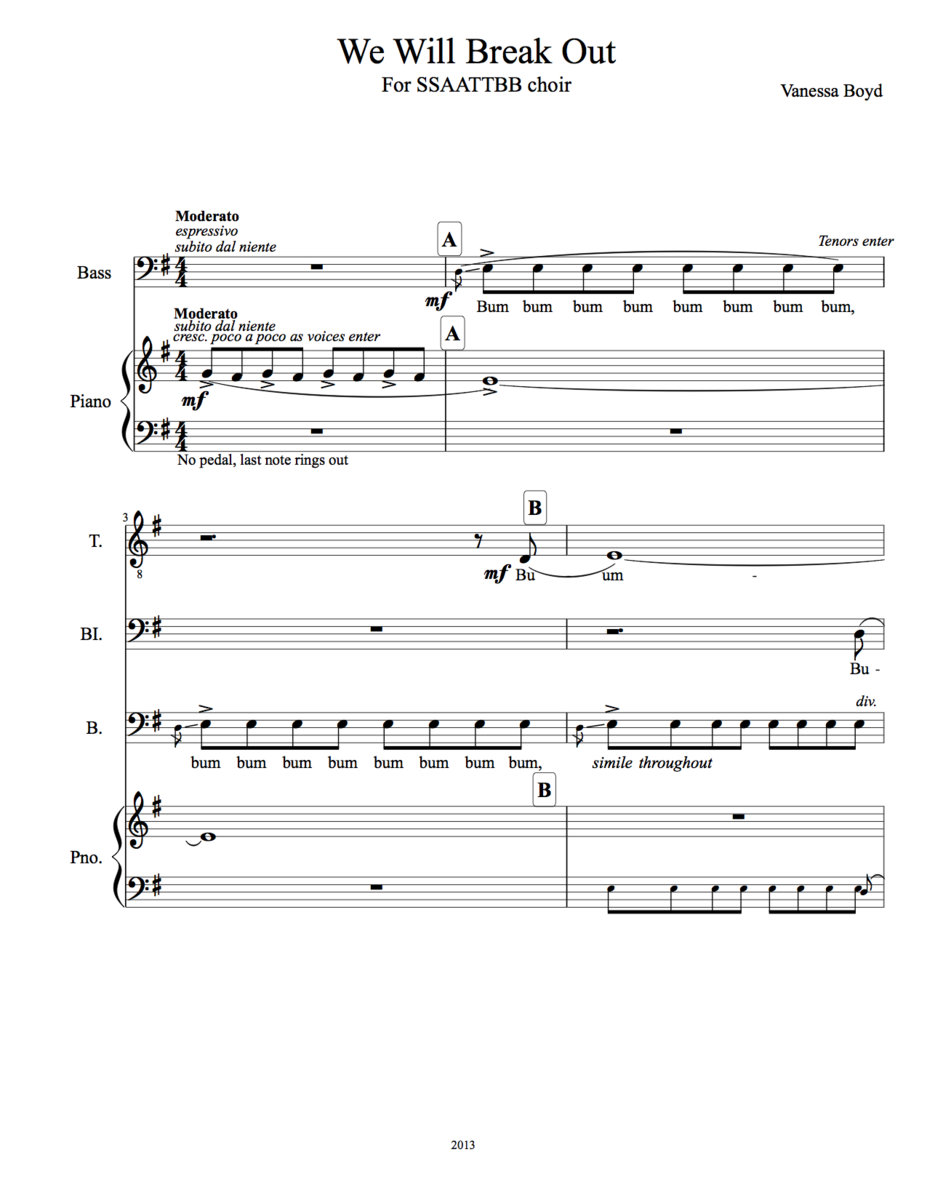 We Will Break Out Choral Score (PDF) | Vanessa Boyd