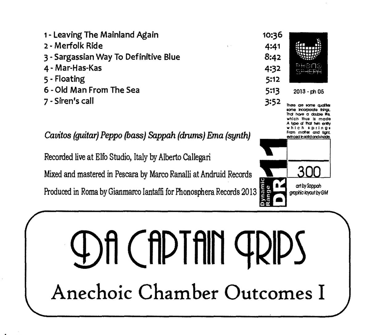 Da Captain Trips 'Anechoic Chamber Outcomes I' | Phonosphera Records