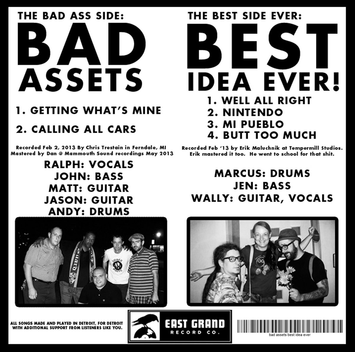 Bad Idea | Bad Assets / Best Idea Ever | East Grand Record Co.