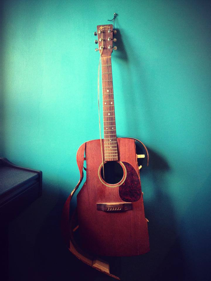 Framed Piece of Peter's Martin J 15 acoustic Guitar (Bundle) | Peter Doran