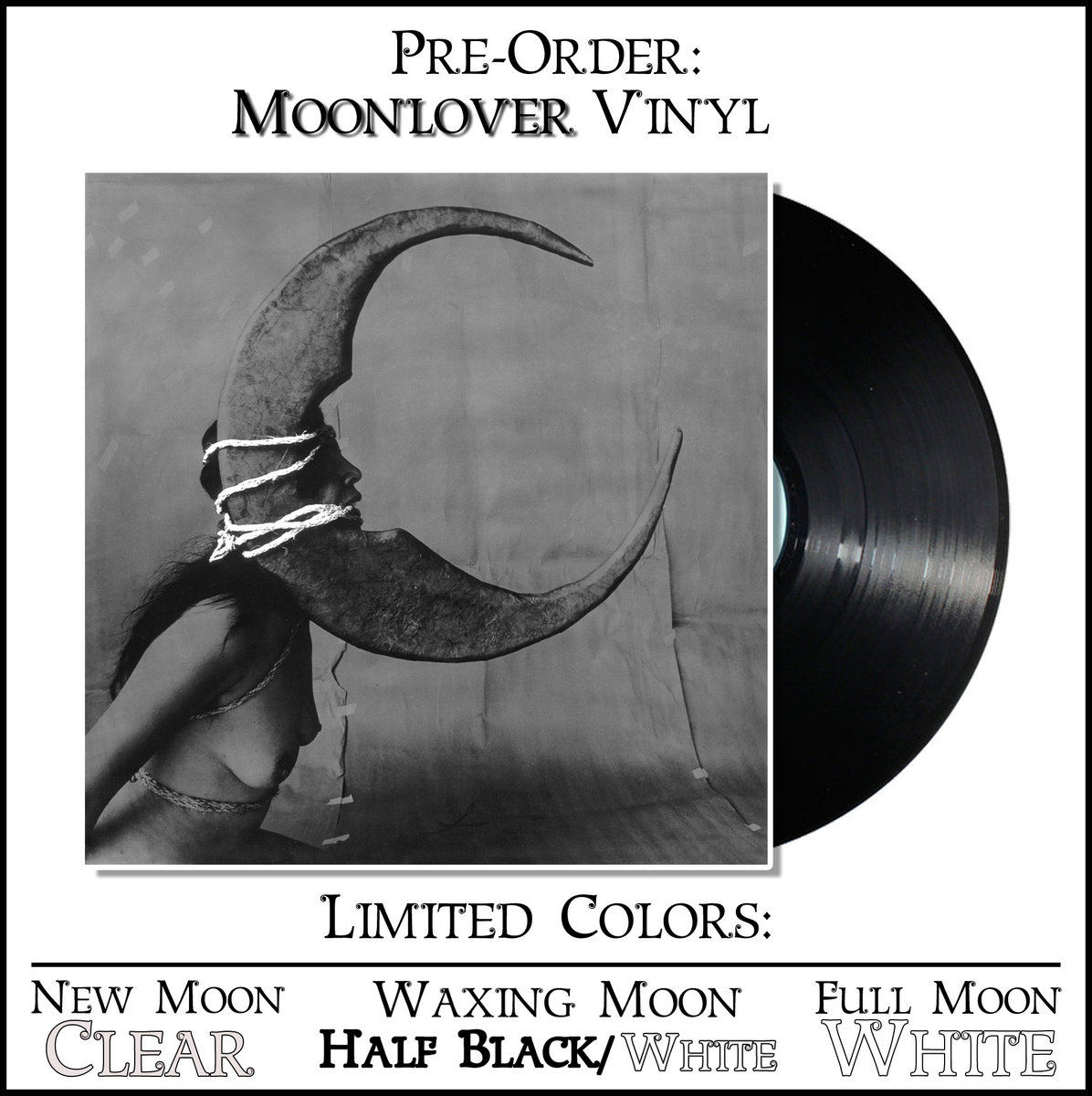 Solid Black or Solid White (Full Moon) - "Moonlover" Vinyl | Ghost Bath