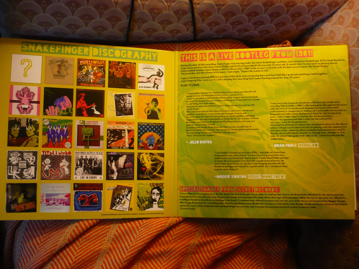 Snakefinger - Live In Melbourne 1981 (punk) SR05 | Snakefinger | Secret ...