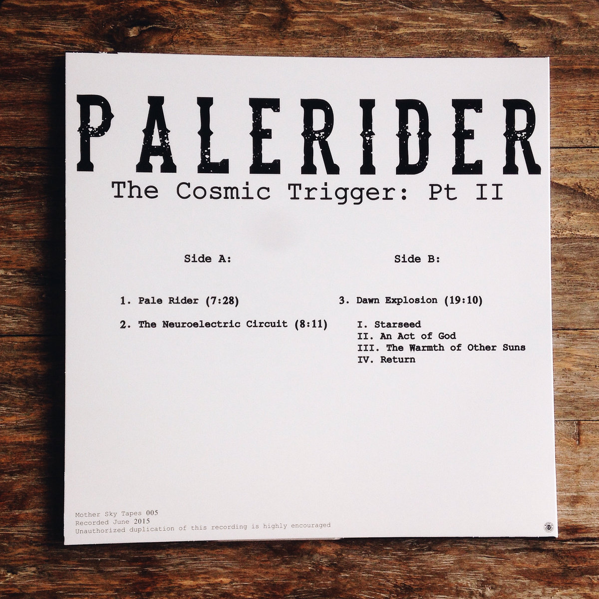 The Cosmic Trigger Pt II | Pale Rider