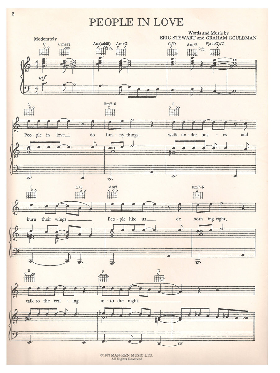 Joyce Berry - People In Love - sheet music | tributetovarioussongwriters