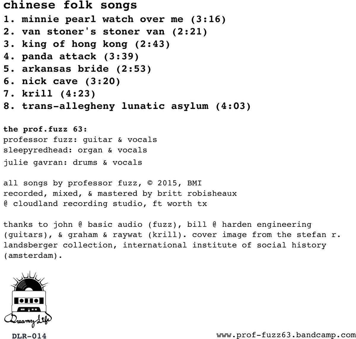 chinese folk songs | The Prof. Fuzz 63 | Dreamy Life Records