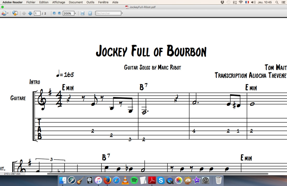 Jockey Full Of Bourbon - Tom Waits / Marc Ribot | Aliocha Thevenet