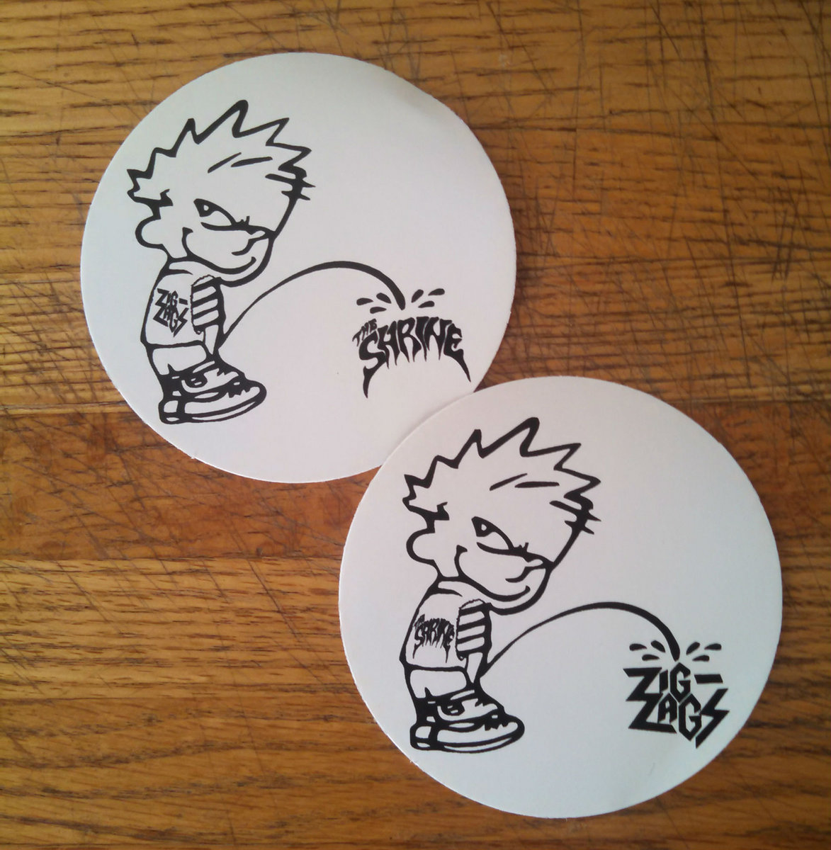 Zig Zags X The Shrine "Calvin Pissing" sticker pack | Zig Zags