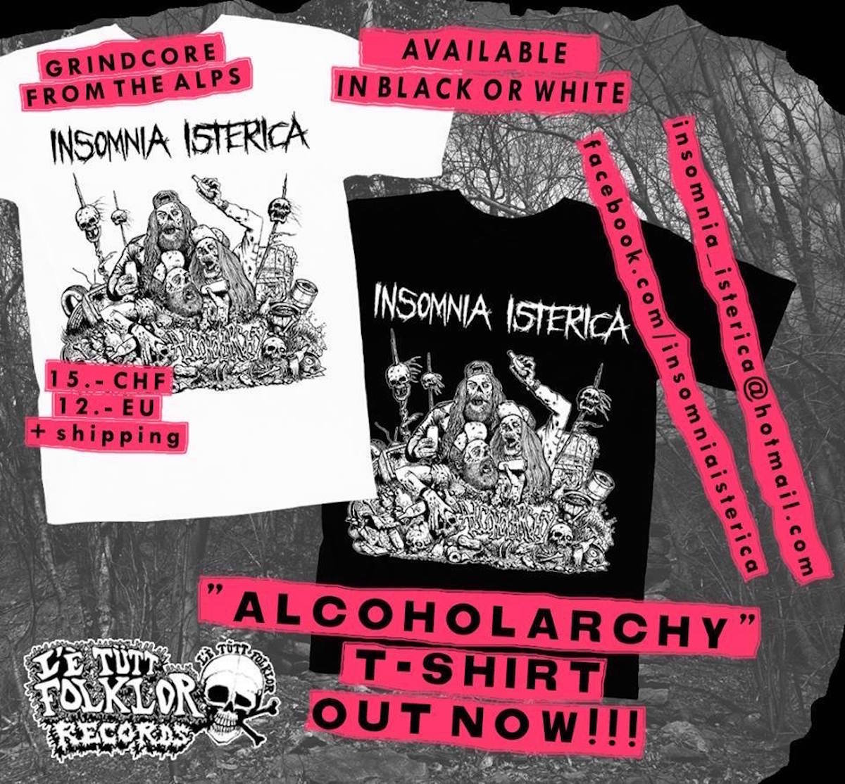 Alcoholarchy design, black on white | L'è Tütt Folklor Records