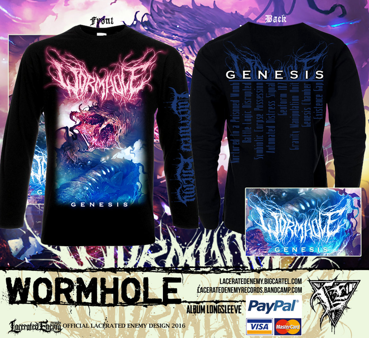 WORMHOLE - Genesis album cover LONGSLEEVE | Lacerated Enemy records