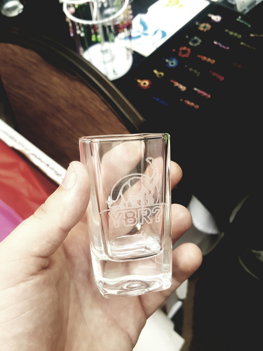 {Limited Edition} YBR? Extra Large Shot Glasses | You Bred Raptors?