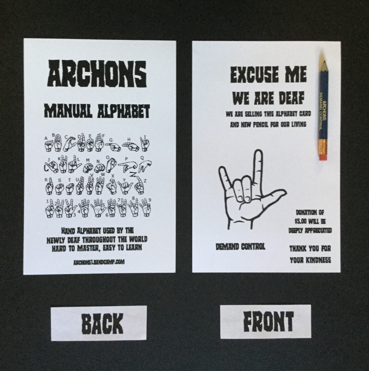 Archons Manual Alphabet Card with New Pencil | Archons