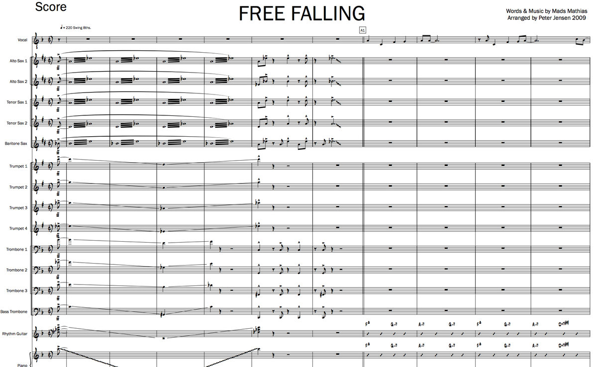 Free Falling - Big Band Arrangement/Score | Mads Mathias