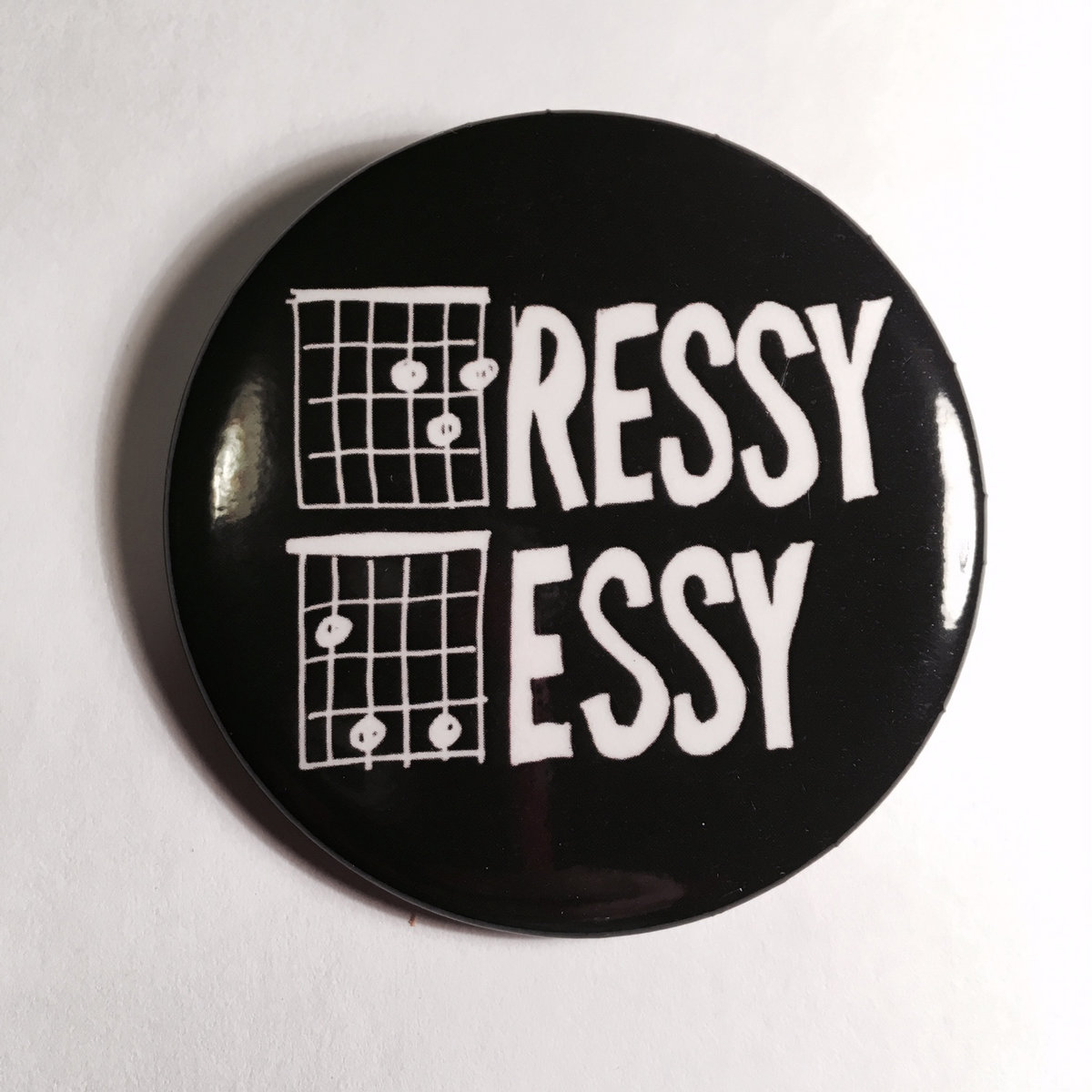 2 1/4 inch Button / Badge - Black Fret Logo | Dressy Bessy