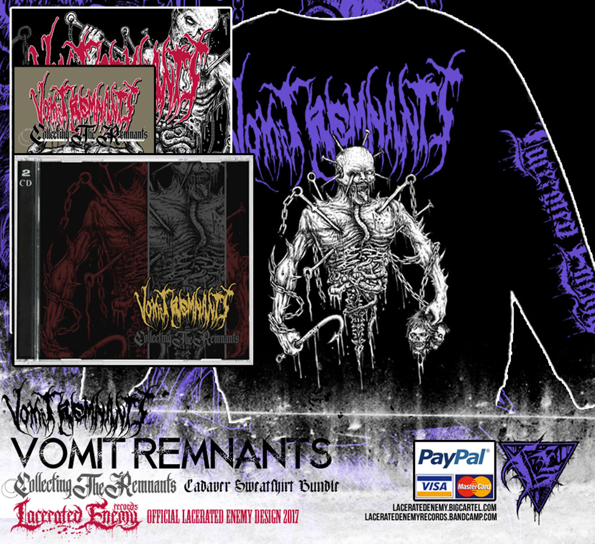 VOMIT REMNANTS - Cadaver Sweatshirt Bundle | Lacerated Enemy records
