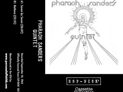 Pharoah Sanders "Pharaoh Sanders Quintet" Cassette Tape PAESP-006 ...