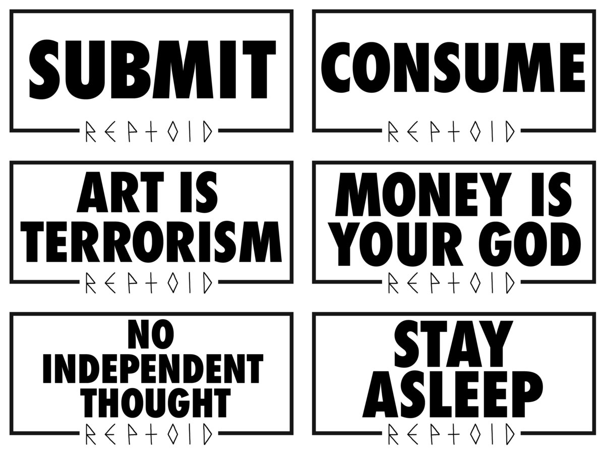 "They Live" Inspired Stickers (INDIVIDUAL) ALL STOLEN, TEMPORARILY OUT ...