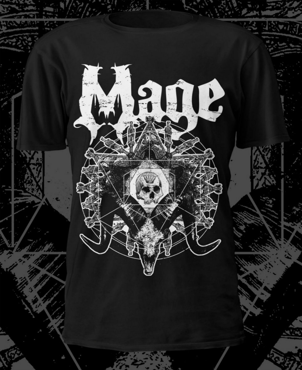 Mage church/skull black T-shirt designed by Dominic Sohor | Mage