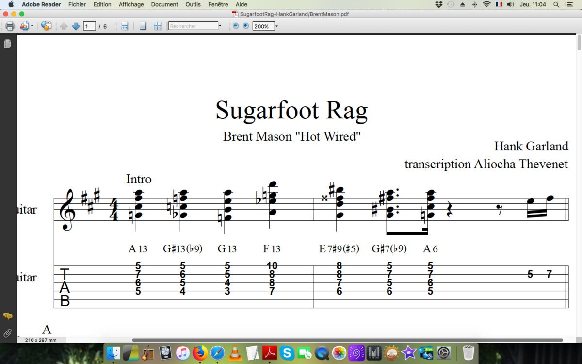 Brent Mason // Sugarfoot Rag Transcription | Aliocha Thevenet