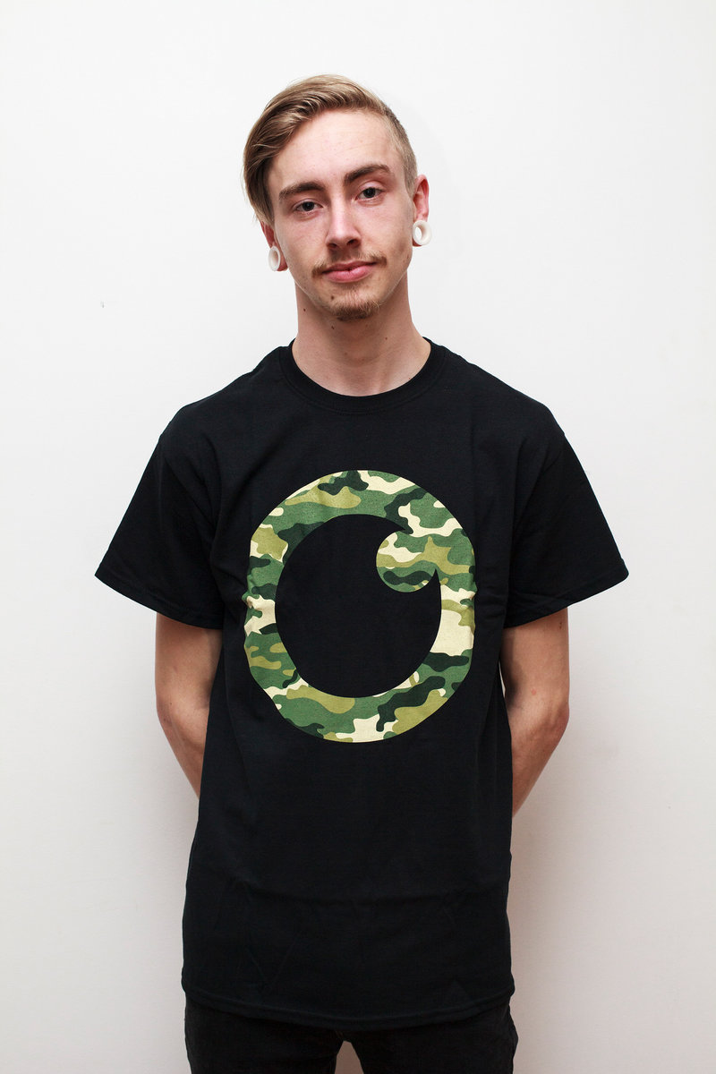 SH06BLK - Fokuz Green Camo Logo Shirt | Fokuz Recordings