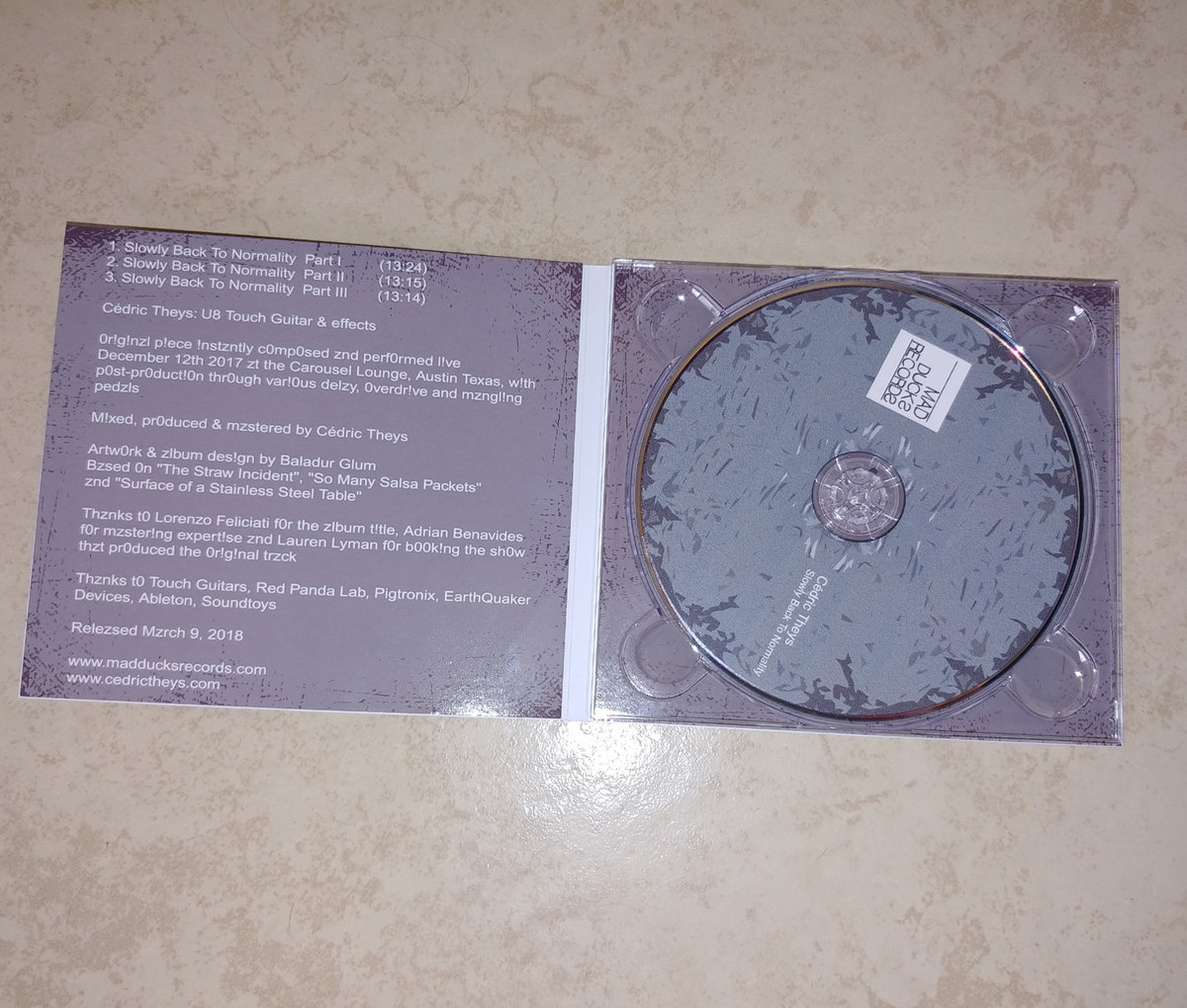 Slowly Back To Normality | Cédric Theys | Mad Ducks Records