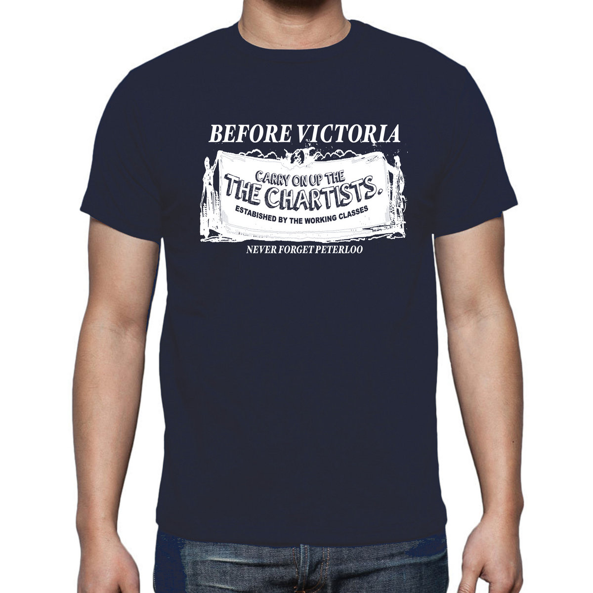 Navy Blue Chartist T-shirt (with free poster and badge) | Before Victoria