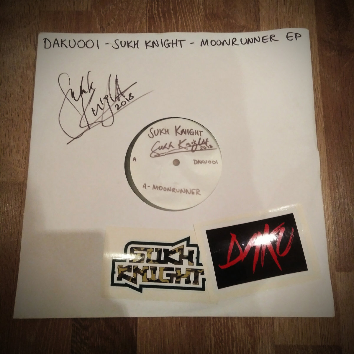 SIGNED TEST PRESS - DAKU001 - Sukh Knight - Moonrunner EP + Stickers | DAKU