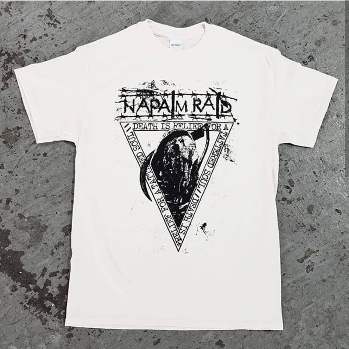 'Death is Relief for a Tattered Soul' T-shirt | Napalm Raid