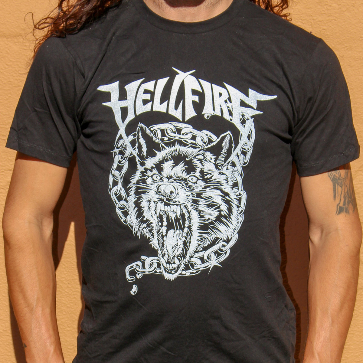 Wolf and Chains Shirt Black/White | Hell Fire