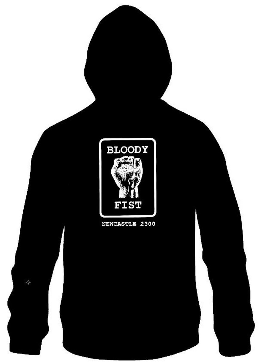 BLOODY FIST Black Hoodie - Original Logo (Front & Back Print) | Bloody ...