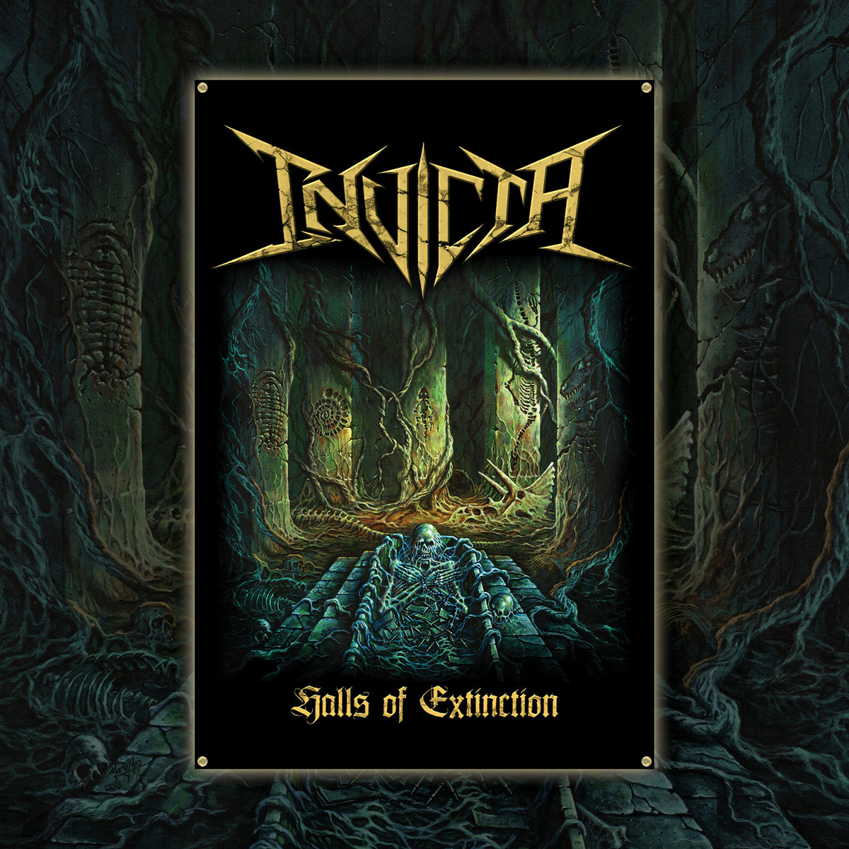 Halls of Extinction Wall Flag | Invicta