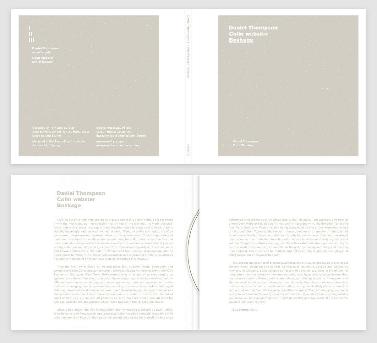 BOSKAGE | DANIEL THOMPSON & COLIN WEBSTER | a new wave of jazz