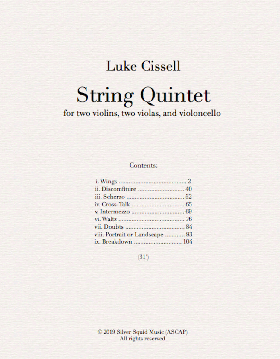 Sheet music (PDF): String Quintet (full score + parts 2vln/2vla/1vc ...
