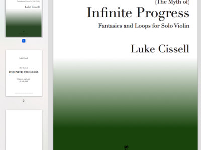 Sheet music (PDF): Infinite Progress for solo violin | Luke Cissell
