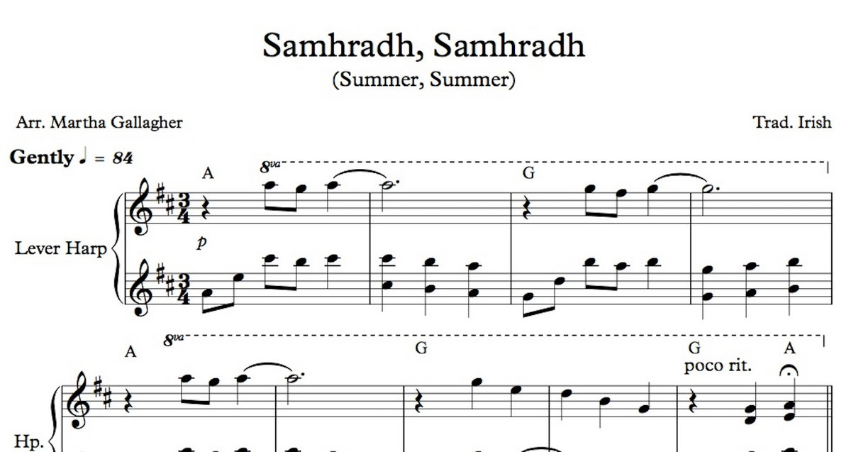 Samhradh, Samhradh Sheet Music PDF | Martha Gallagher