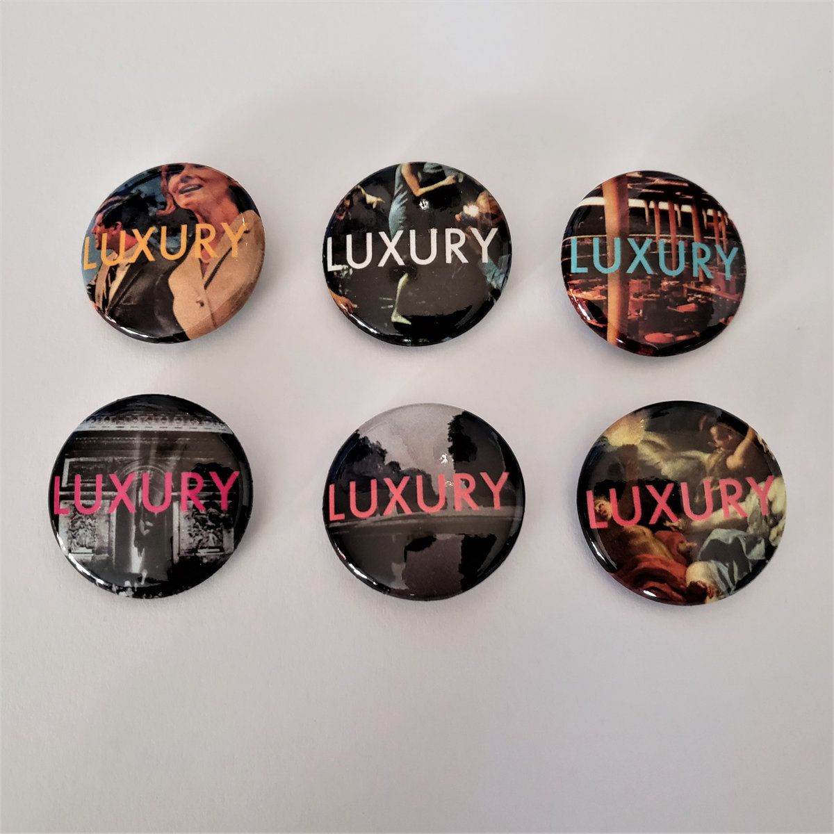 Set of 6 album cover 1" buttons | Luxury