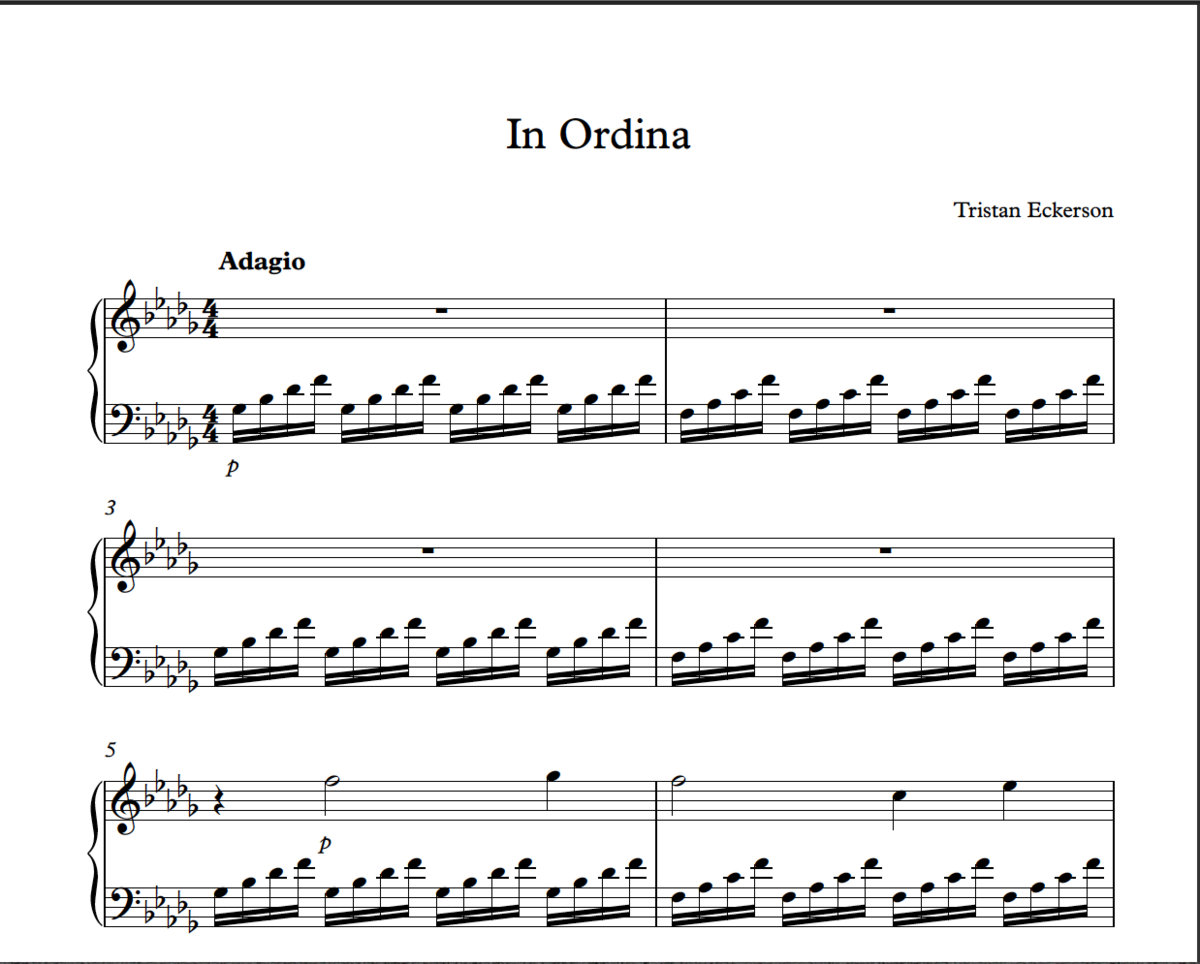 Sheet Music - In Ordina - PDF | Tristan Eckerson