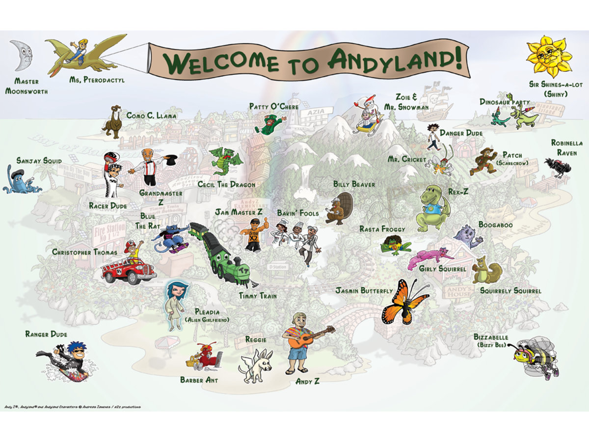 Official Andyland Map Placemat + free song! | Andy Z