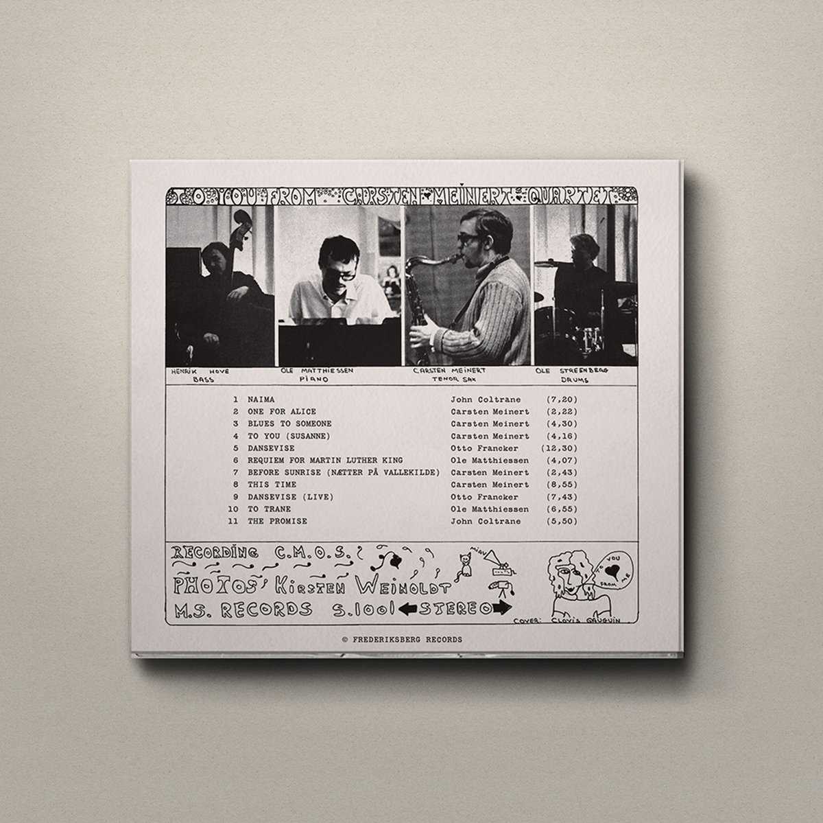 To You | Carsten Meinert Kvartet | Frederiksberg Records