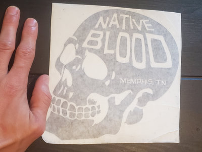 Black Vinyl Native Blood Skull Sticker | Native Blood