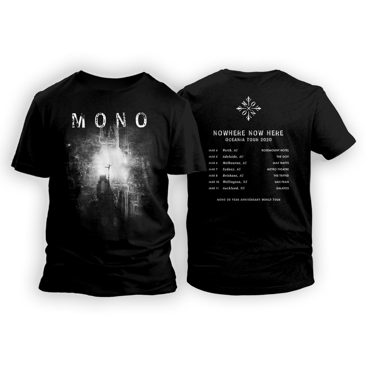 MONO 'Nowhere Now Here' 20th Anniversary Tour Shirt | Bird's Robe Records