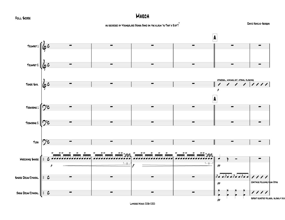 'March' Sheet Music (score/parts/mp3) | Youngblood Brass Band
