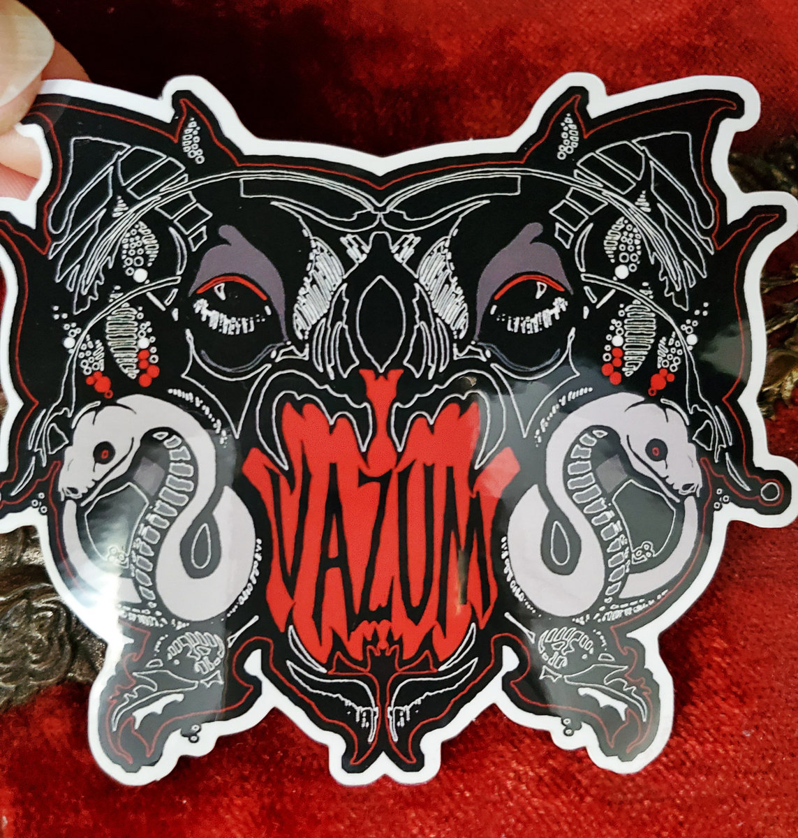 Glossy Vampire Bat Logo Vinyl Sticker | VAZUM