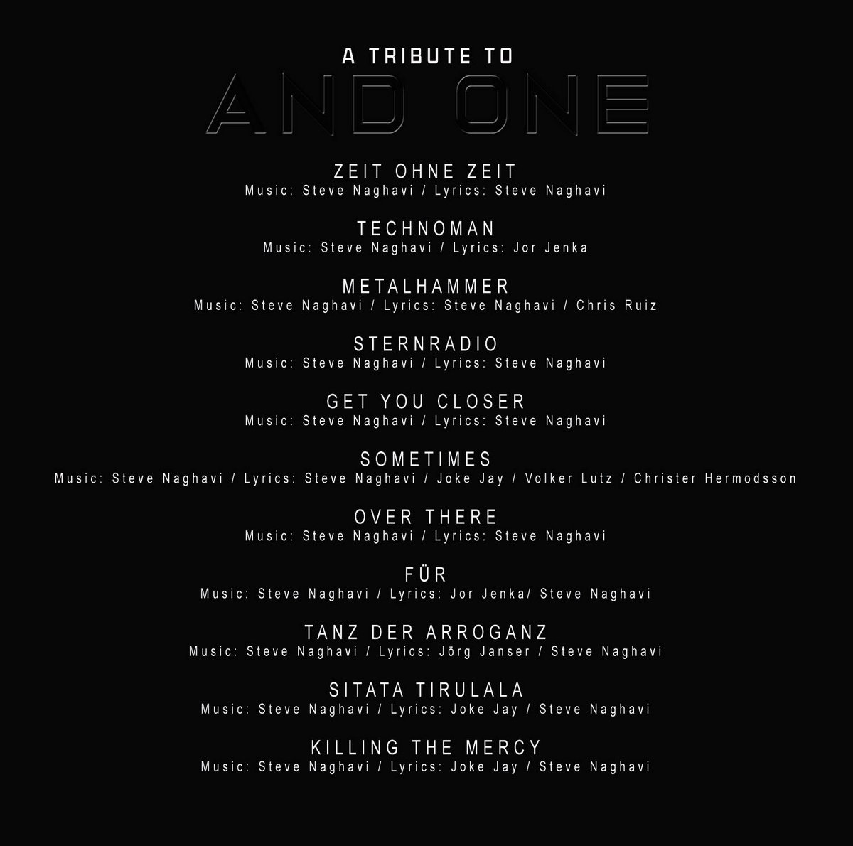 A Tribute to AND ONE "Cover sind Cover" | Various Artist, Label KL Dark ...
