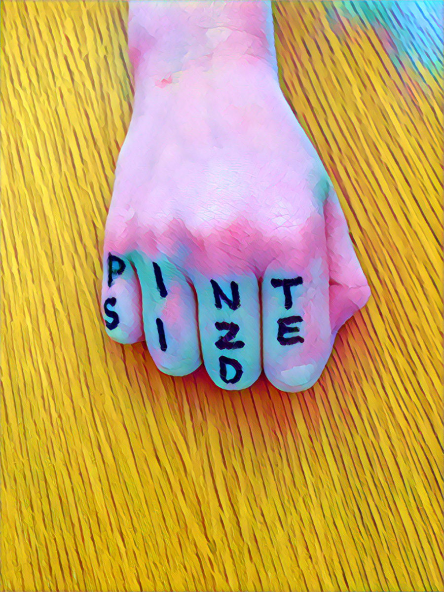 pint-sized fist design t-shirt #1 (stone blue) | pint-sized punk zine