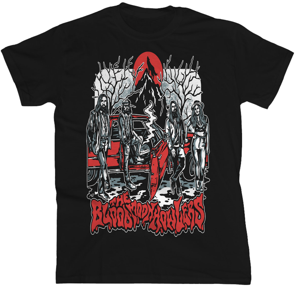 Black T-Shirt designed by Matt Sabbath | The Blood Moon Howlers