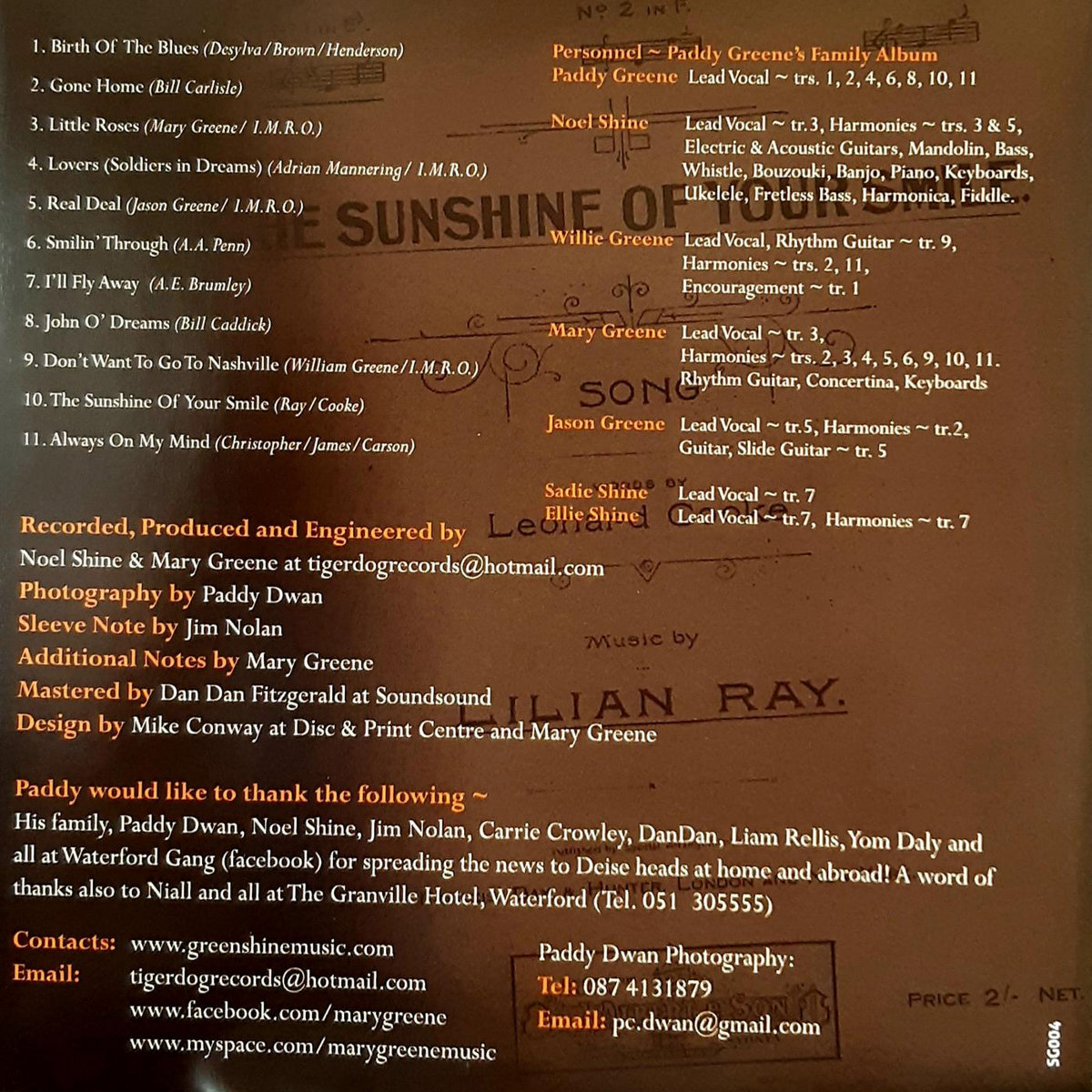 Paddy Greene's Family Album | Paddy Greene Family | greenshine
